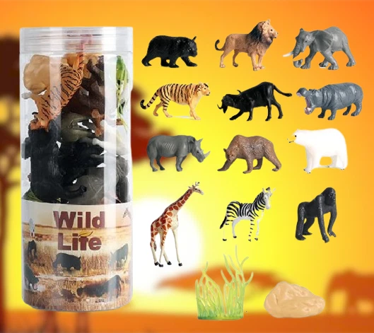 WILD LIFE 16 Pce Animals Figure Set Safari Toys Kids Zoo A19 $21.99 ...