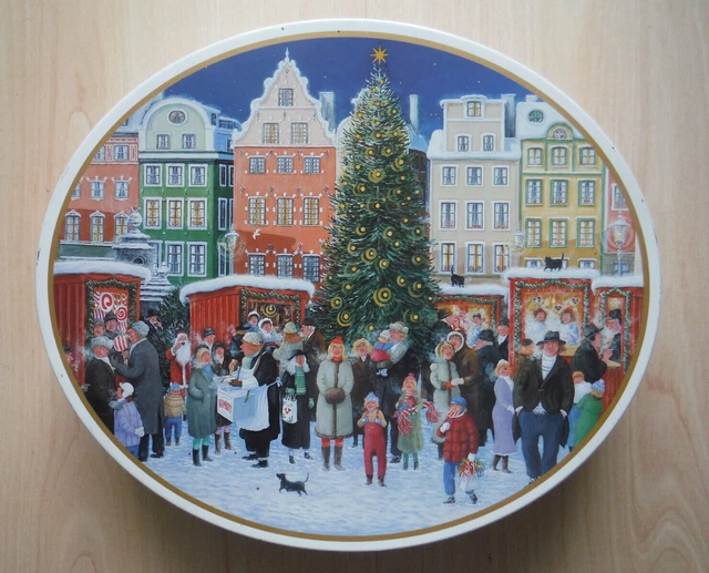 TRUMPF BLECH DOSE Pralinendose ovale Blechdose Winter 1995 ...