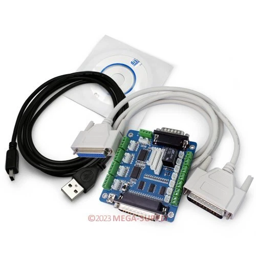 UPGRADED 5 AXIS Cnc Breakout Board For Microstep Controller + Cables ...