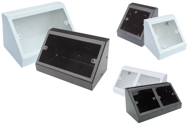 POWDER COATED STEEL Angled Pedestal Box Bench Socket Single Double Gang ...