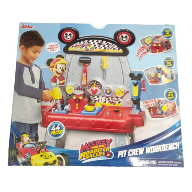 DISNEY JUNIOR PIT Crew WORKBENCH Mickey & The Roadster Racers 44 Pc NEW ...