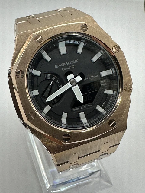 CASIO G-SHOCK GA-2100-1AER - Casioak Mod -Rose Gold colour Royal Oak UK ...