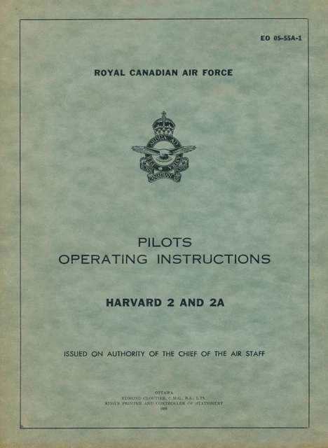 NORTH AMERICAN HARVARD 2&2A-PILOTS OPERATING INSTRUCTIONS RCAF ...