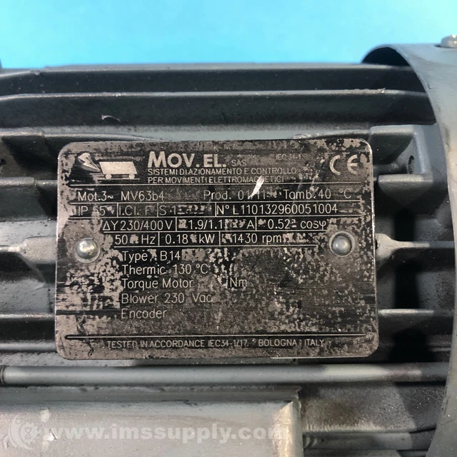 MOV.EL MOT.3-MV63B4 DREHMOMENTMOTOR, 230/400 V, 50 Hz, 1430 U/min USIP ...