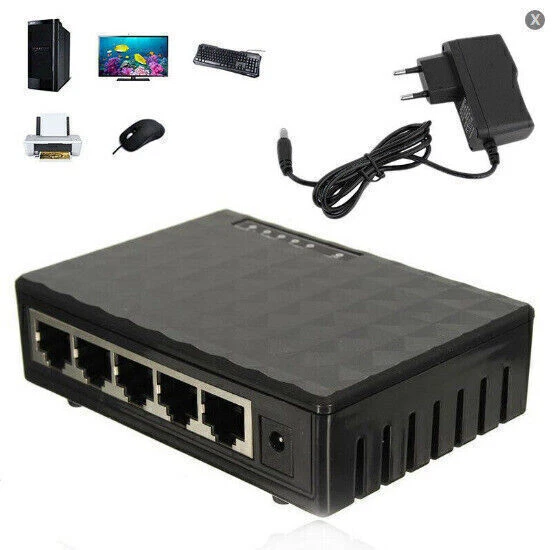 COMMUTATEUR LAN GIGABIT 5 ports Hub de distribution réseau 10/100/1000 ...