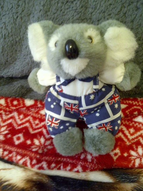 SOFT TOY KOALA In Australian Flag Design Dungarees 6" £3.50 - PicClick UK