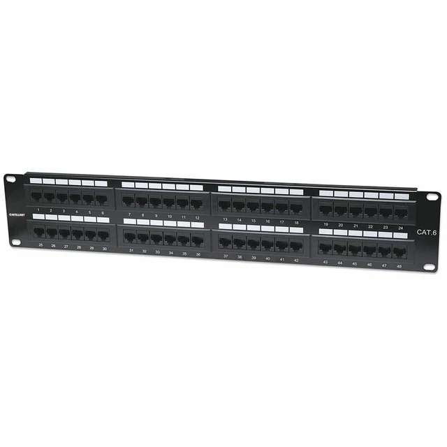 PANNEAU DE BRASSAGE Intellinet, Cat6, UTP, 48 ports, 2U, noir EUR 131 ...