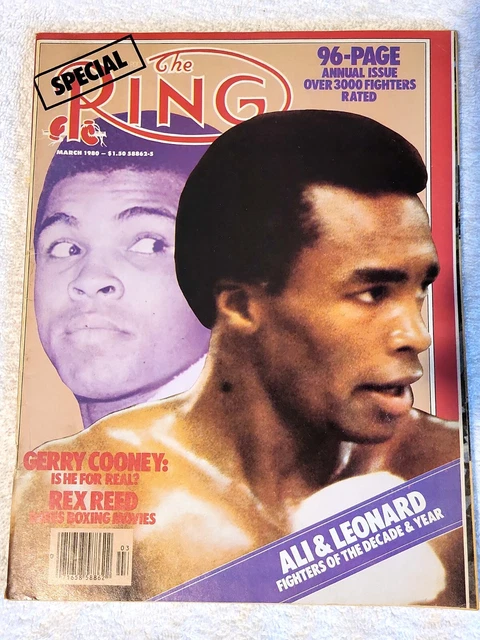 THE RING MAGAZINE March 1980 Ray Leonard/Muhammad Ali Cover Newsstand ...
