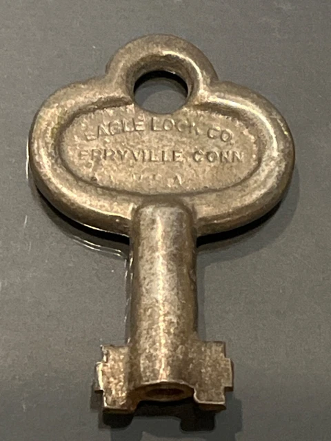 VINTAGE EAGLE LOCK Co Double Bit Open Barrel Skeleton Key #85U4 ...