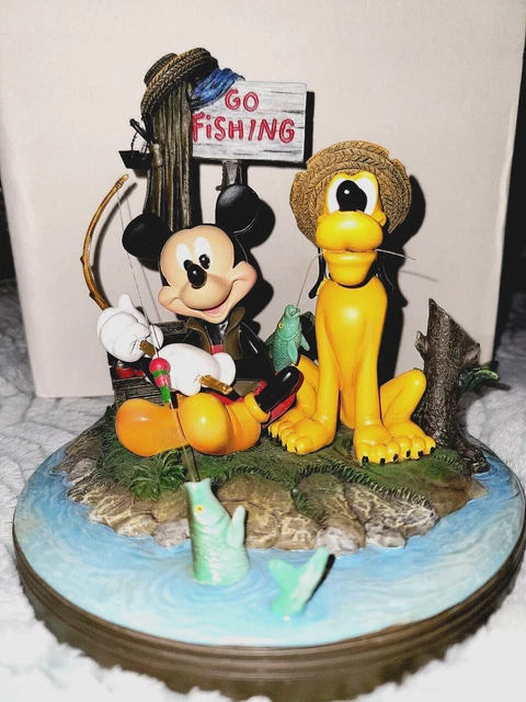 MICKEY MOUSE AND Pluto Gone Fishing Charles and Bruce Boyer Sculptured ...