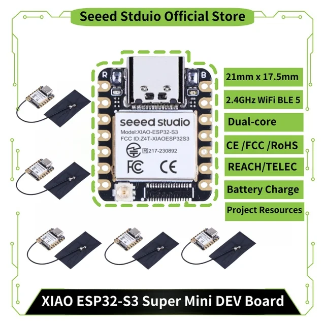 SEEED STUDIO XIAO ESP32S3 mini development board - 2.4GHz Wi-Fi,BLE 5.0 ...