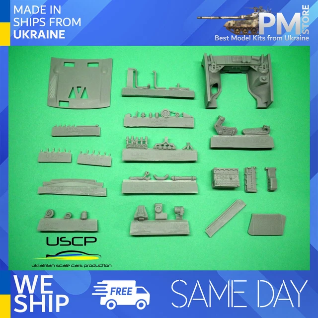 USCP 24T028 1/24 Audi Quattro S1 Gr.B Engine bay Super Detail set Resin ...