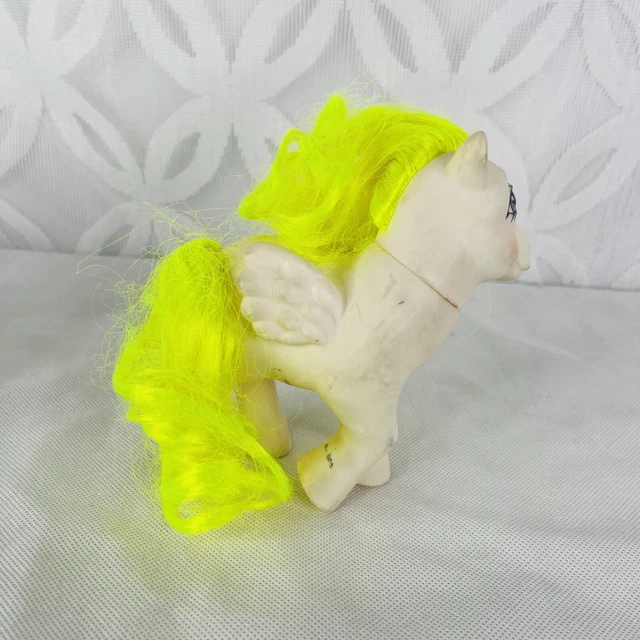 MY LITTLE PONY G1 MLP Surprise Pegasus Pony capelli al neon 1984 giallo ...