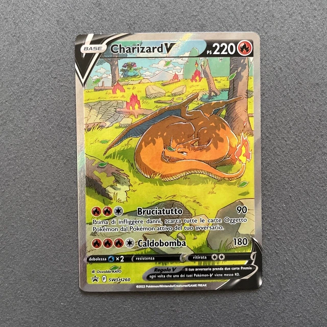 CARTA POKEMON CHARIZARD V Alternative ITA | SWSH260 Ultra Premium UPC ...
