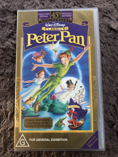 PETER PAN VHS 1953 Animated Film 45th Anniversary Collector's Edtn $22. ...