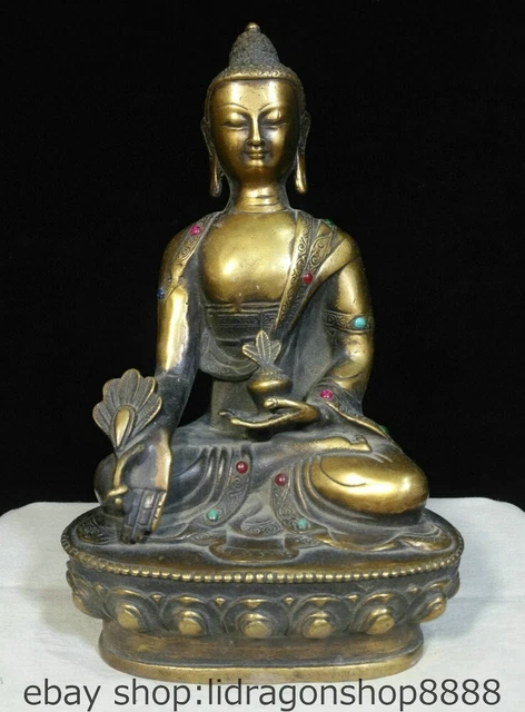 8.4 &BOUDDHISTECHINOISLOTUSASSIS EN cuivre sans mesure Shou Xiang Bouddha statue EUR 238,80 ...