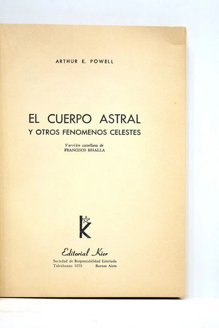 LIVRE ANCIEN POWELL Cuerpo Astral Y Otros Fenomenos Astrales 1958 EUR ...