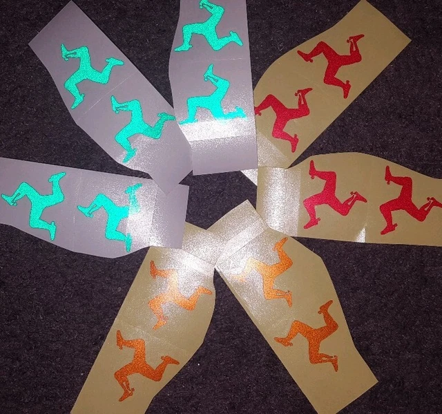 ISLE OF MAN Tt Legs Helmet Reflective Stickers Decals Hi Viz Helmet ...