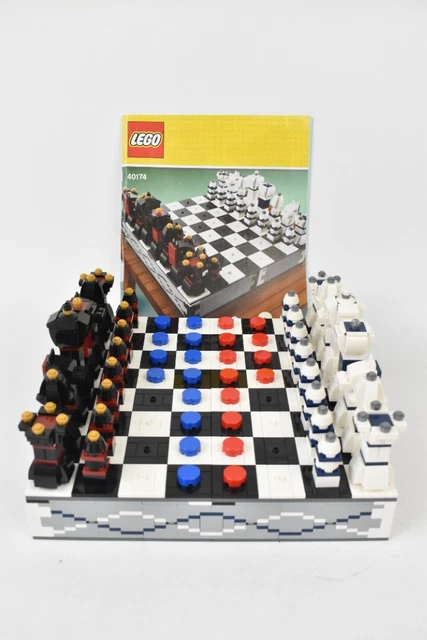 LEGO 40174 ICONIC Chess Set & Checkers Set 2 in 1 Construction Toy ...