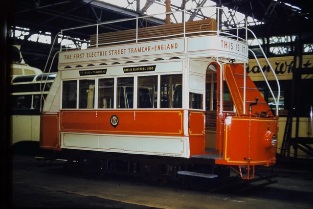 BLACKPOOL NO 1 Tram - Rigby Road Depot - 1960 - Original 35mm Slide £3. ...