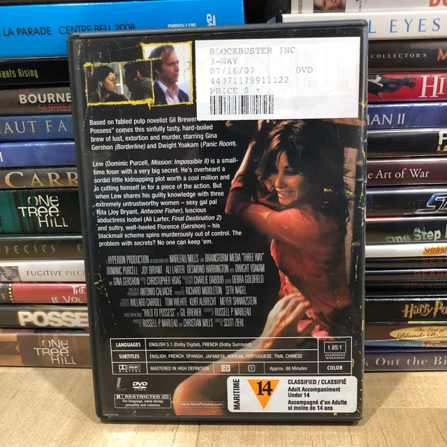 3-WAY DVD GINA Gershon Dominic Purcell Joy Bryant Ali Larter Dwight ...