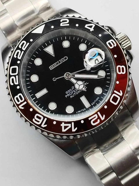 CUSTOM BUILD HOMAGE Coke Mod with Seiko NH35 Automatic Movement £205.54 ...