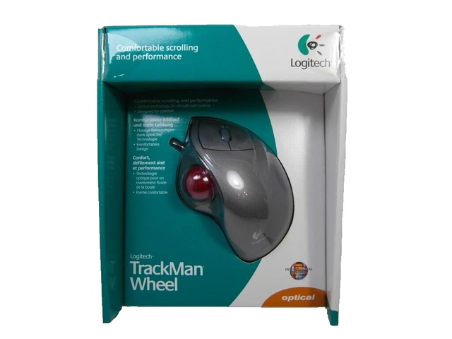 LOGITECH TRACKMAN TRACKBALL Mouse Marble Wheel USB T-BB18 New Boxed ...