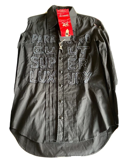 CAMICIA UOMO CON stampe, nera, Parasuco Cult, tg.L EUR 50,00 - PicClick IT