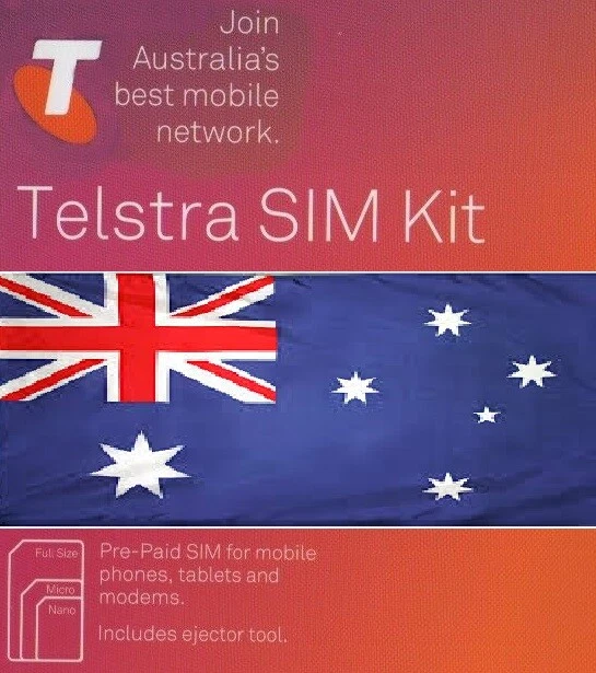 NEW, AUSTRALIAN, TELSTRA, Trio SIM CARD starter kit. For using in ...