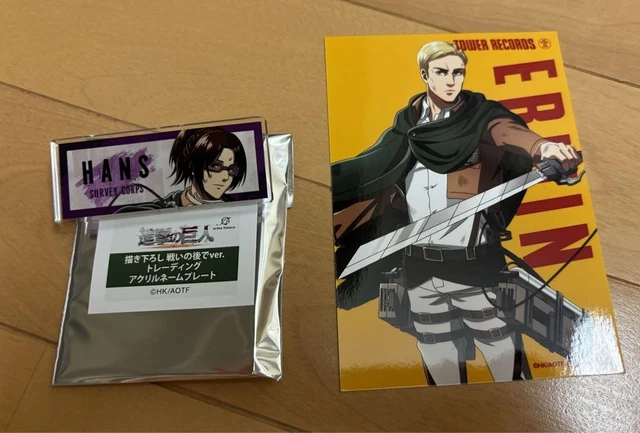 ATTACK ON TITAN Acrylic Name Plate Hange Bonus Bromure Erwin Tower ...