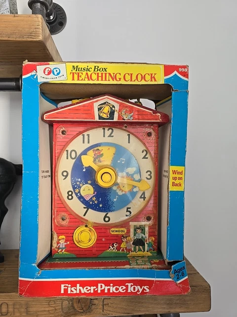 VINTAGE FISHER PRICE - Music Box Teaching Clock 1962-68, Fully Working ...