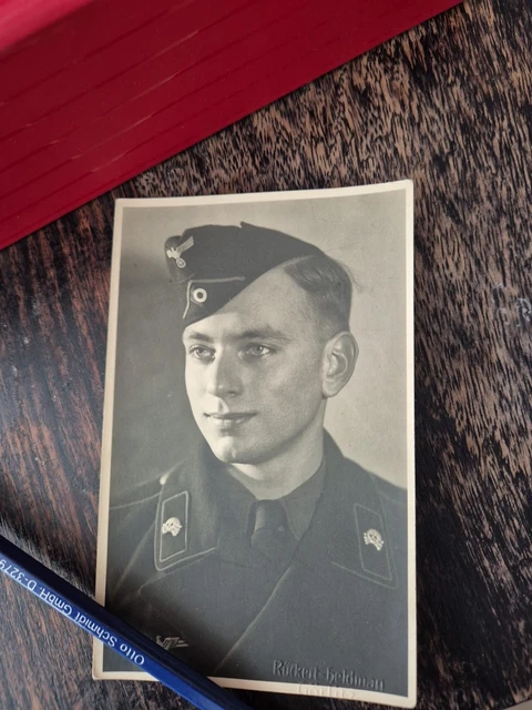 WEHRMACHT PANZER SOLDAT WK2 Studio Portrait Ansichtskarte EUR 32,50 ...