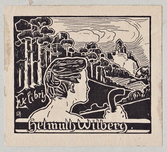 EXLIBRIS HELMUTH WILBERG General Pilot the Luftwaffe Bookplate Ex ...