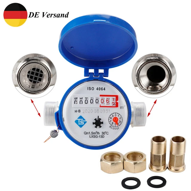KALTWASSERZÄHLER ZAPFHAHNZÄHLER 1/2& Wasseruhr komplett Set geeicht 2023 Garten EUR 19,99 ...