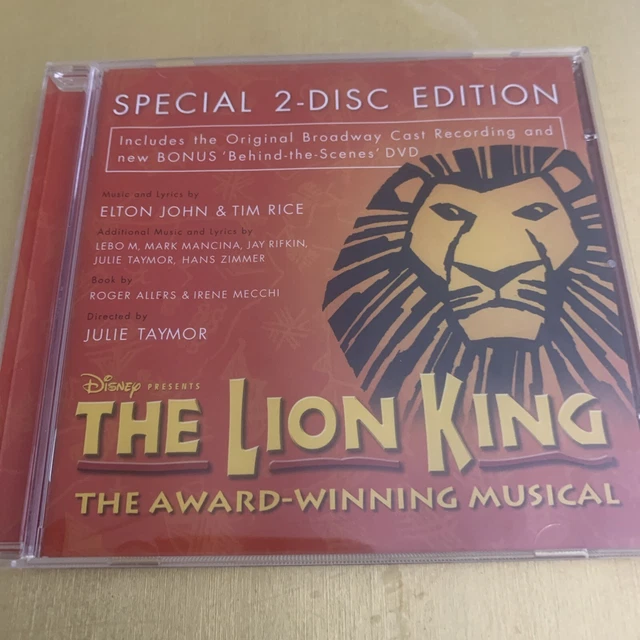 Walt Disney The Lion King Cd Dvd Original Broadway Cast Elton John Hans 4054