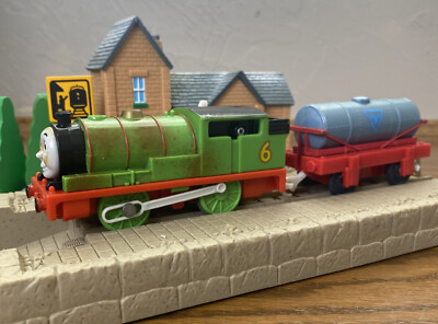 THOMAS FRIENDS TRACKMASTER Percy Sodor Pasta Factory Motorized Train ...