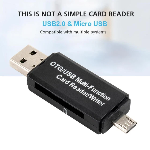 FR 2 IN 1 OTG Memory Card Reader USB 2.0 Micro USB SD TF Smart Card ...