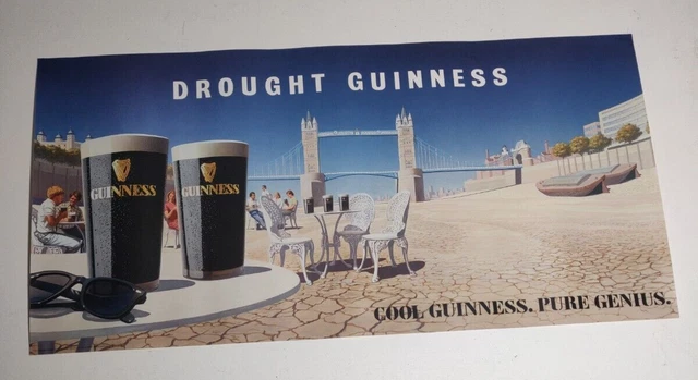 RARE ORIGINAL GUINNESS Pure Genius Poster Advertising VINTAGE c.1980s £ ...