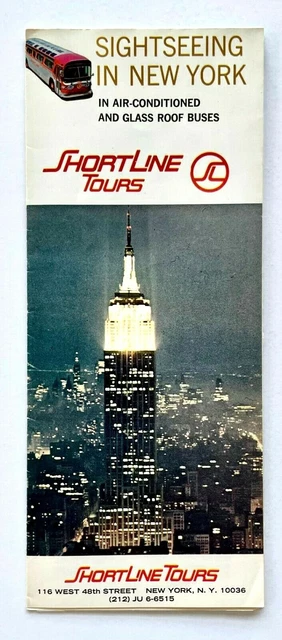 1960S NEW YORK City Shortline Tours Sightseeing Vintage Travel Brochure ...