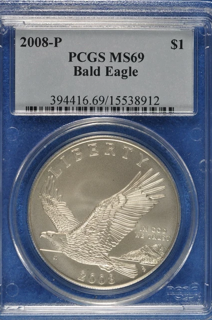 2008-P PCGS MS69 Bald Eagle Commemorative Silver Dollar MS-69 £52.49 - PicClick UK