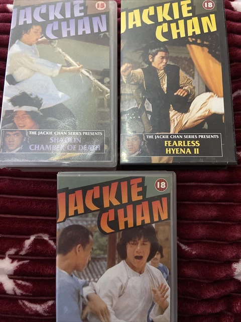 3X VHS VIDEOS JACKIE CHAN - Dragon Fist, Fearless Hyena II, Shaolin ...