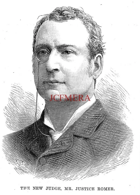 THE NEW JUDGE Mr Justice Romer - Small Original Antique 1890 Print 152 ...