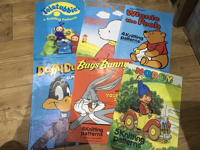 6 INTARSIA KNITTING Pattern Books G Kennedy Winnie Pooh Rupert Noddy ...