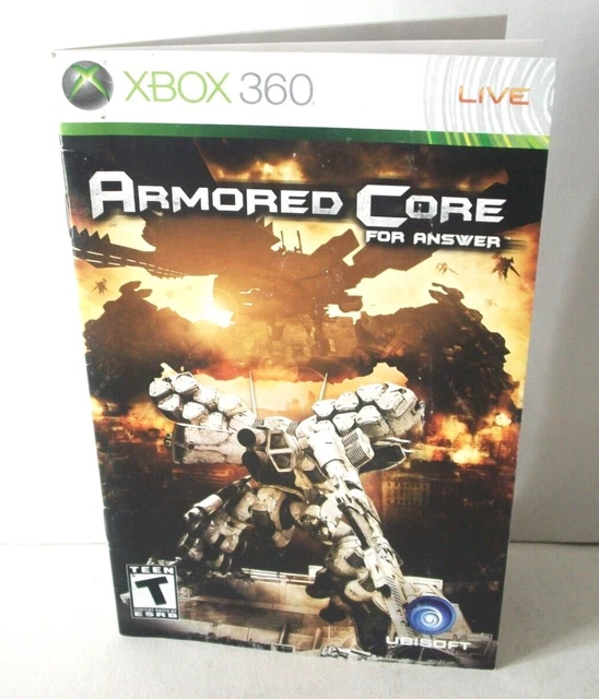 ARMORED CORE FOR Answer Manual Only NO GAME Xbox 360 Instruction ...