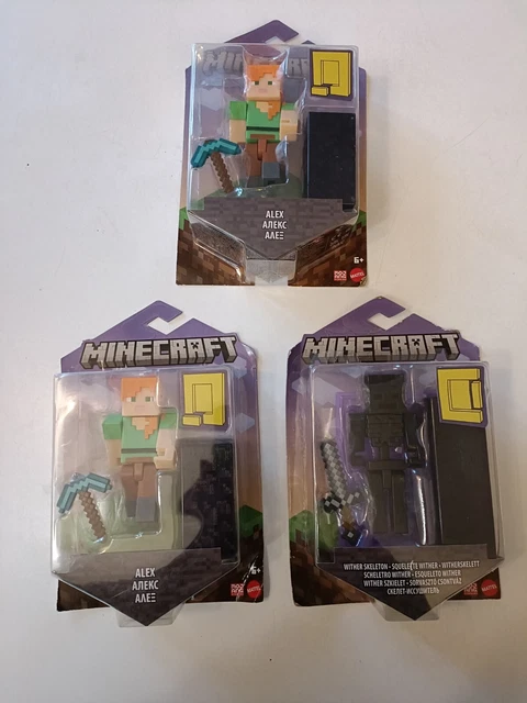 MINECRAFT FIGURE BUILD a portal Mattel Alex X 2 And Wither Skeleton £14 ...