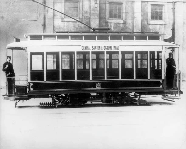 SINGLE DECK TRAM tramcar Central Station I 1901 Old Photo $8.50 ...