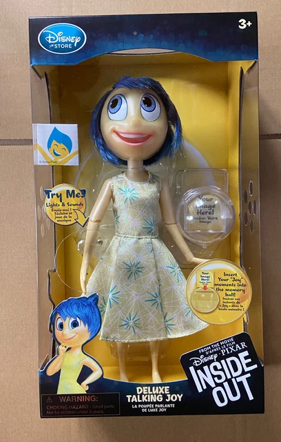 DISNEY STORE INSIDE Out Deluxe Talking Light Up Joy Figure Doll 7 ...