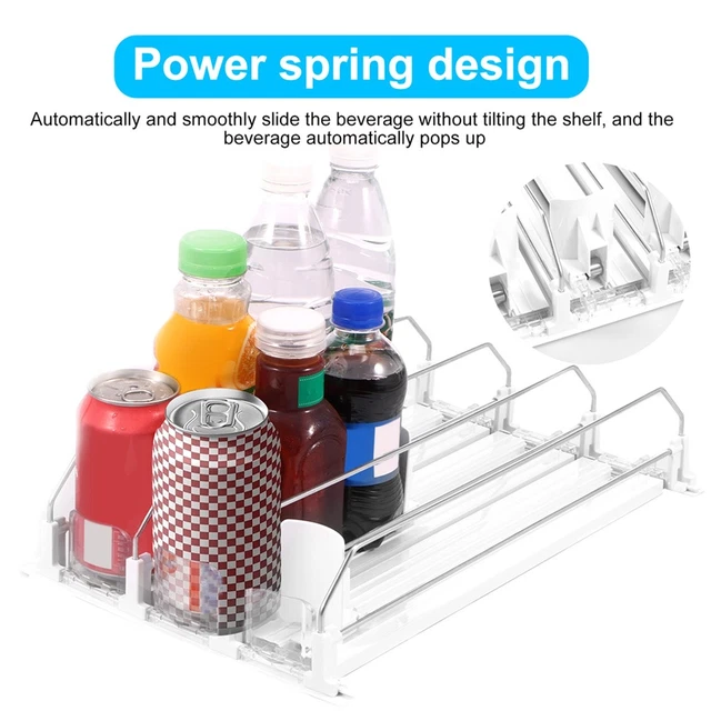 CANNED BEVERAGE PUSH Rack Drink Organizer Dispenser Spring Push ...