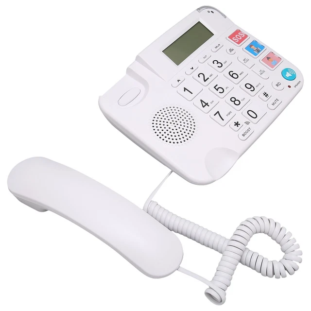 HOME CORDED PHONE LCD Display Ringtone Volume Adjustment Big Button Landline TO £30.03 - PicClick UK