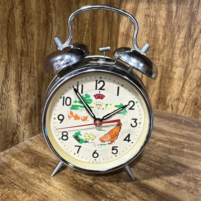 VINTAGE 1960'S DIAMOND "Pecking" Chicken Hen Alarm Clock Shanghai China ...